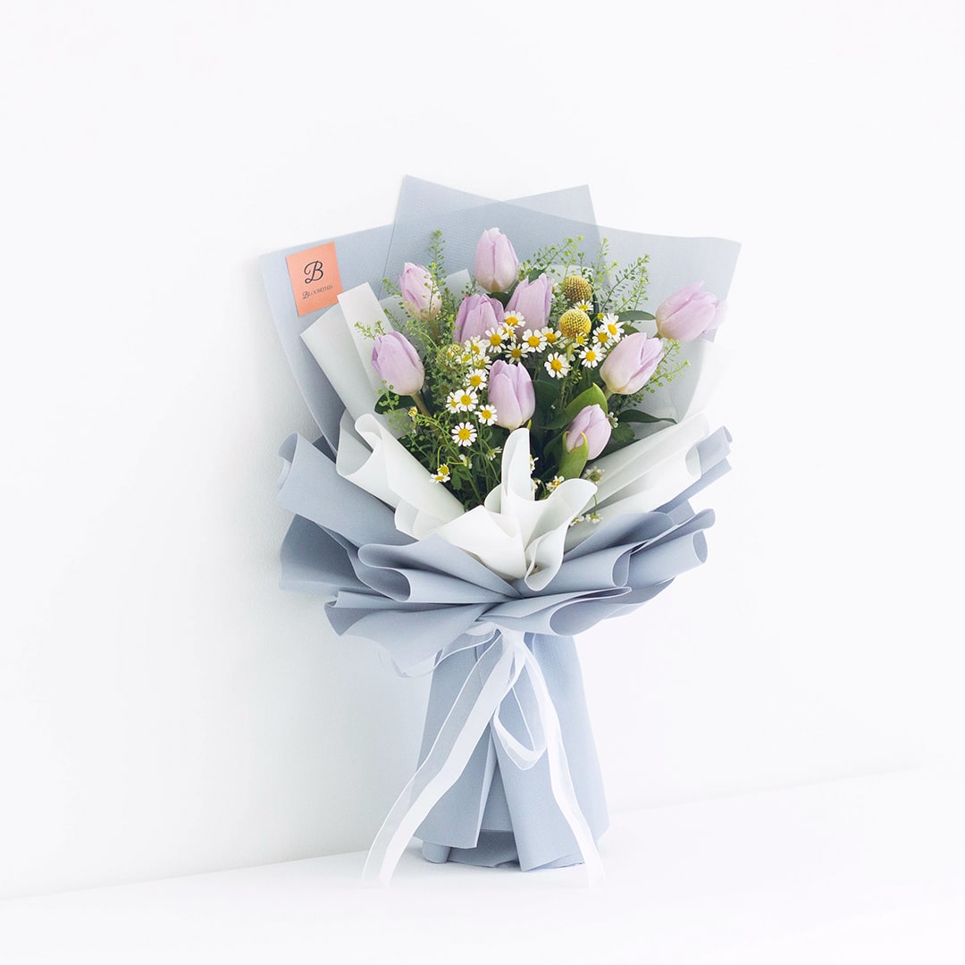 Constance Purple Tulip Bouquet | Free Delivery | Bloomthis SG