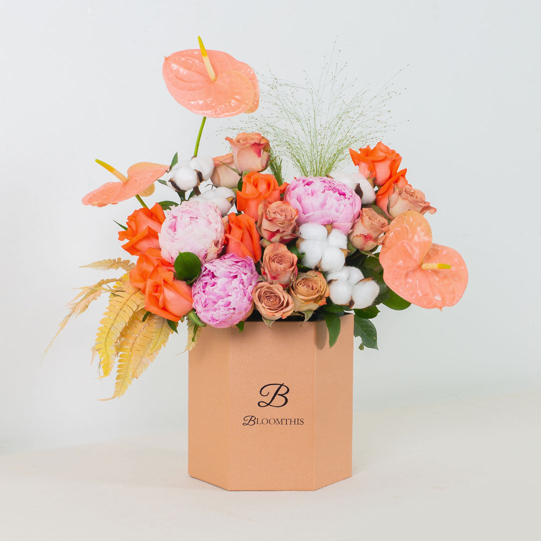 Philomena Pink Peony Flower Box | Free Delivery | BloomThis