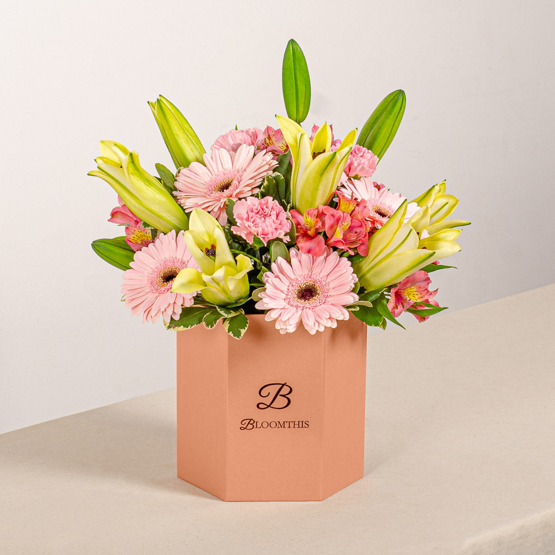 Yara Gerbera & Lily Flower Box | Lily & Gerbera Flower Box | BloomThis ...